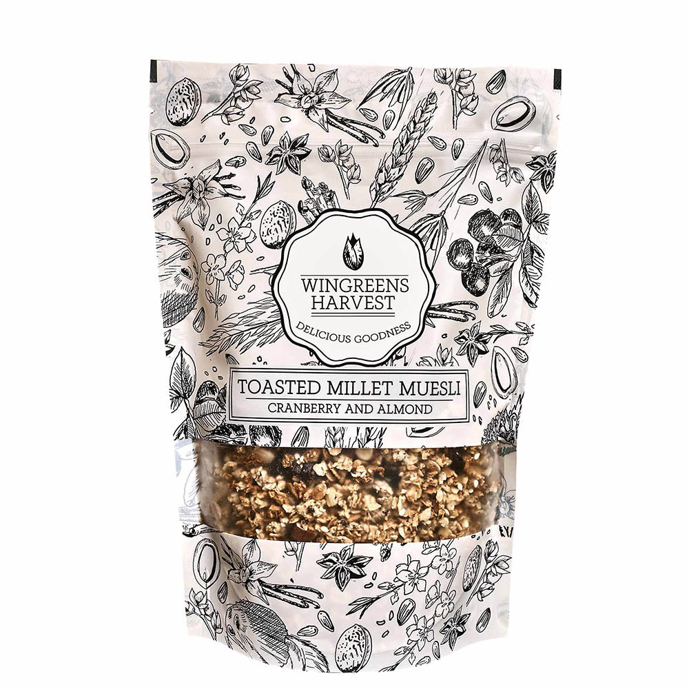 Buy Toasted Millet Muesli Cranberry and Almond Online at Wingreens World